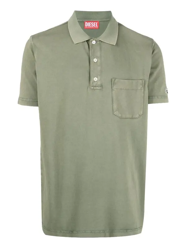 DIESEL® Short-sleeved Cotton Polo Shirt - Green