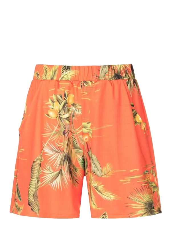 LYGIA & NANNY Floral-print High-waist Shorts - Orange