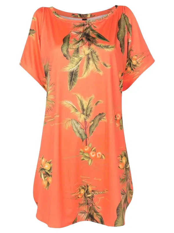 LYGIA & NANNY Floral-print Cold-shoulder Mini Dress - Orange