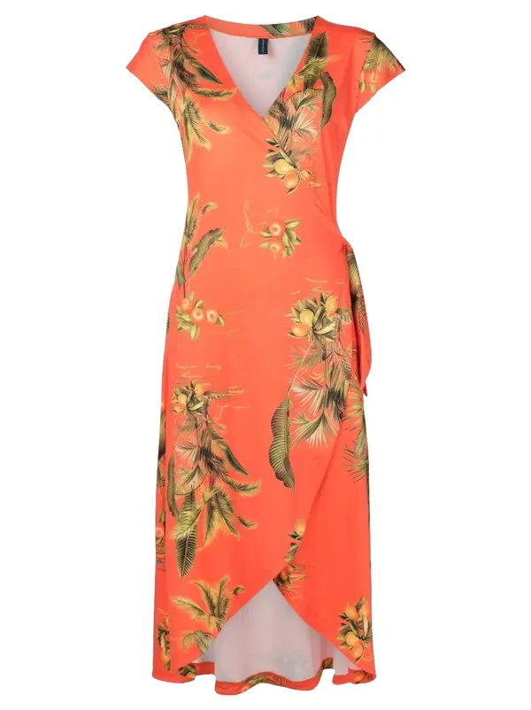 LYGIA & NANNY Floral-print Wrap Dress - Orange