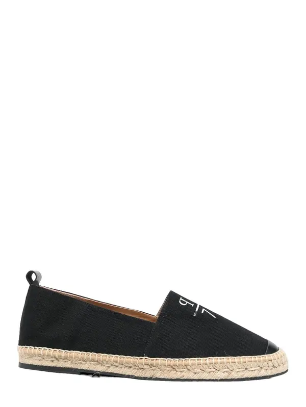 Philipp Plein Logo-print Leather-trim Espadrilles - Black