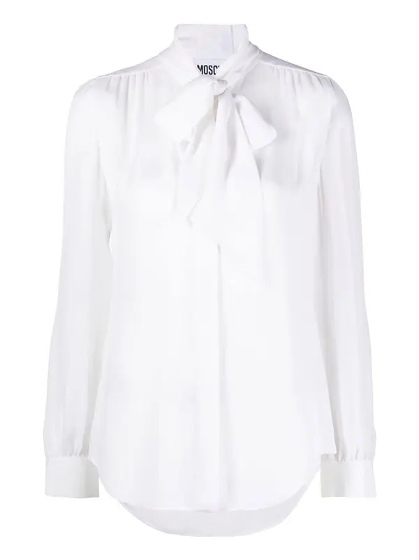 Moschino Silk Pussy-bow Blouse - White