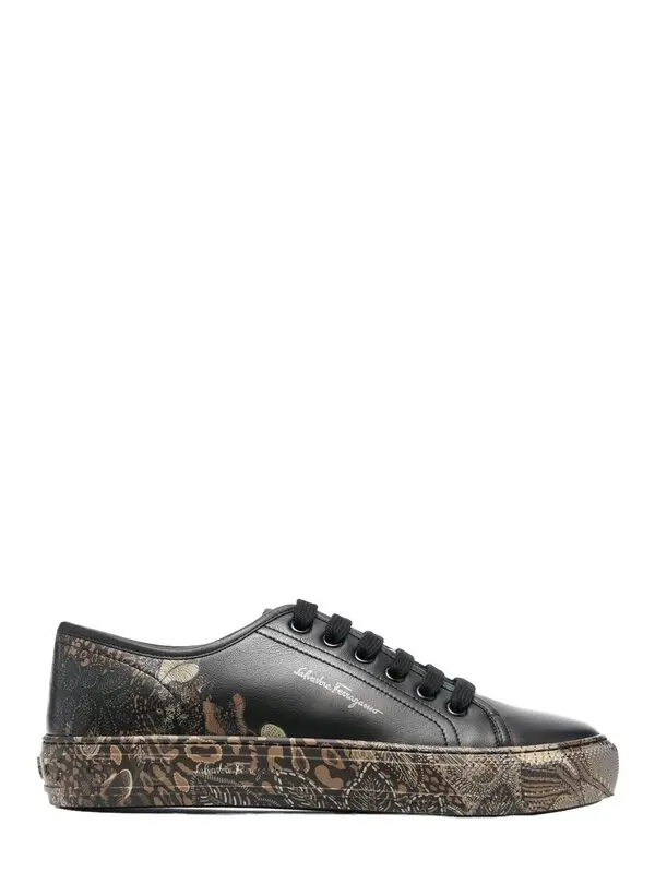 FERRAGAMO Borg Cubic Lace-up Sneakers - Black