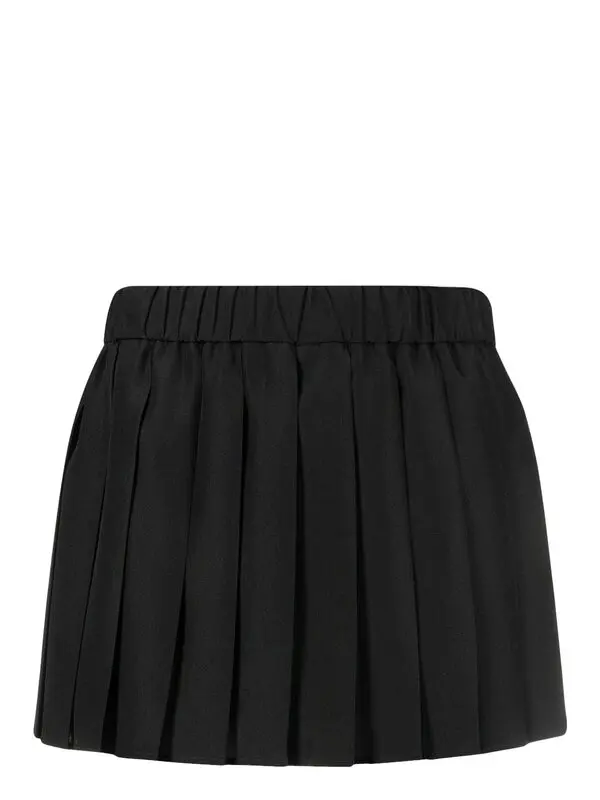 Red Valentino Pleated Slip-on Short Shorts - Black