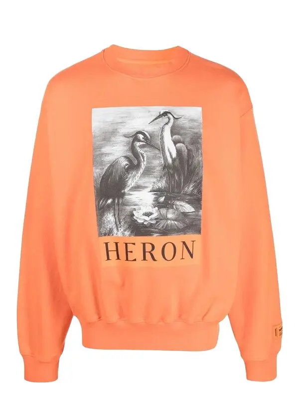 Heron Preston Logo-print Long-sleeved Jumper - Orange
