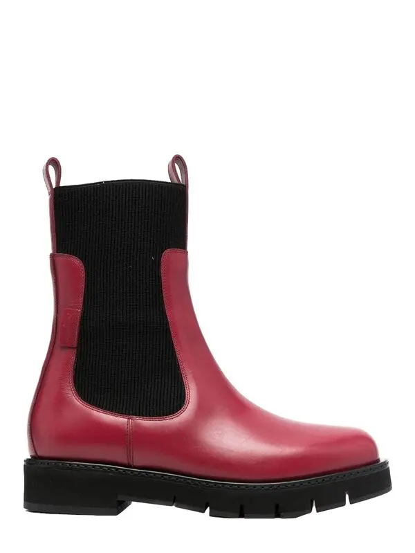 FERRAGAMO Ribbed 40mm Chelsea Boots - Red