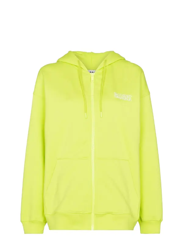 GANNI Software Isoli Zipped Hoodie - Green