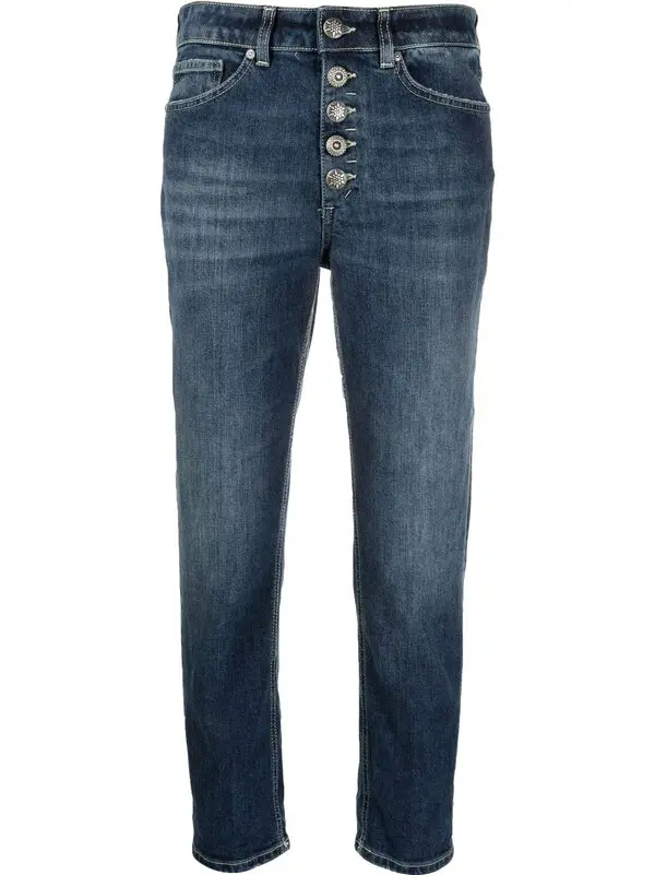 DONDUP Bleach-effect High-waisted Jeans - Blue