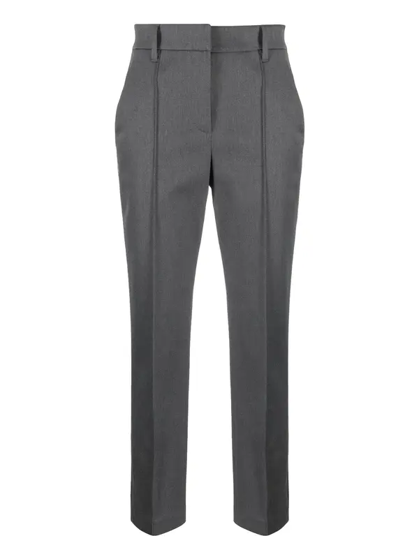Brunello Cucinelli Pleated Cropped Trousers - Grey