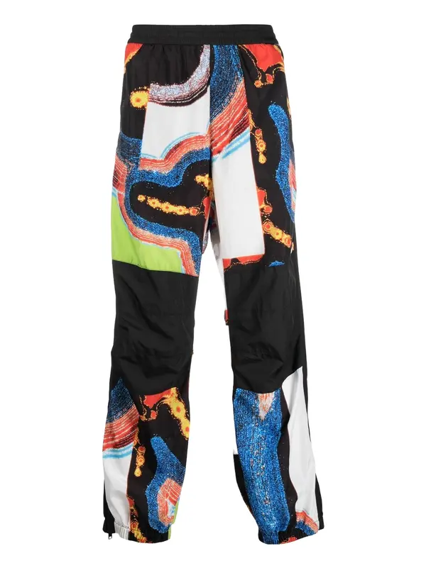 AMBUSH Abstract-pattern Paneled Track Pants - Black