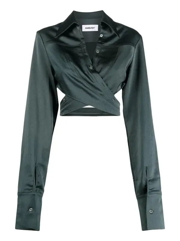 AMBUSH Cropped Wrap Shirt - Green