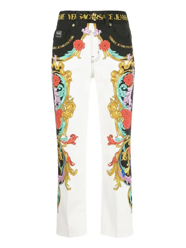 Versace Logo-waistband Trousers - White