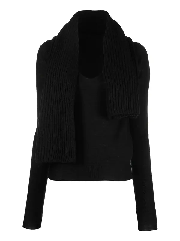MAISON MARGIELA Scarf-collar Jumper - Black