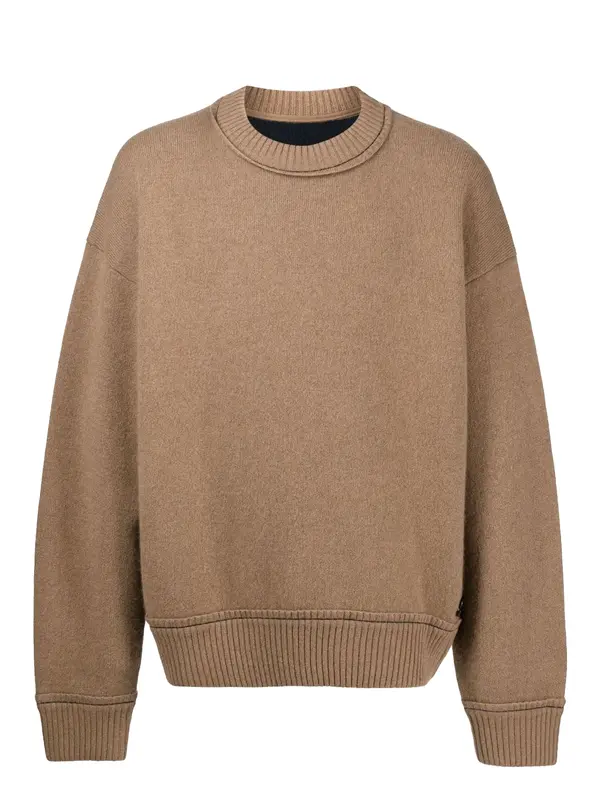 Sacai Crew-neck Jumper - Brown