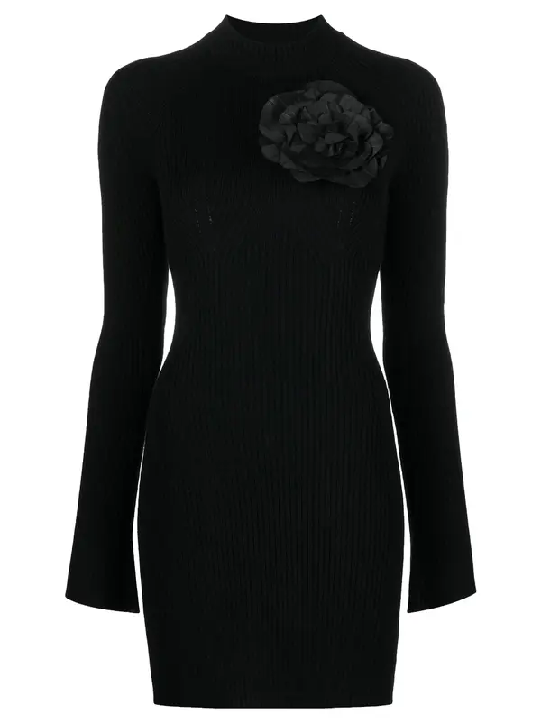Blumarine Cut-out Wool Mini Dress - Black