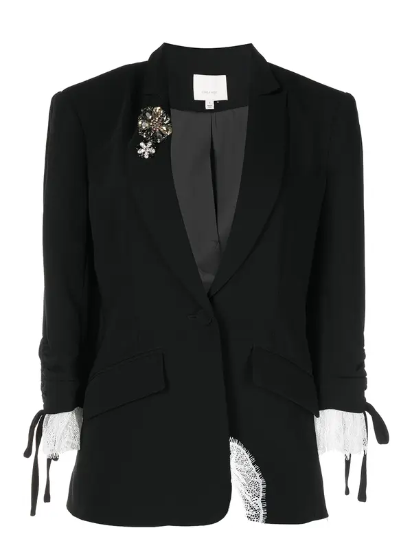 Cinq À Sept Roxie Lace-trim Blazer - Black