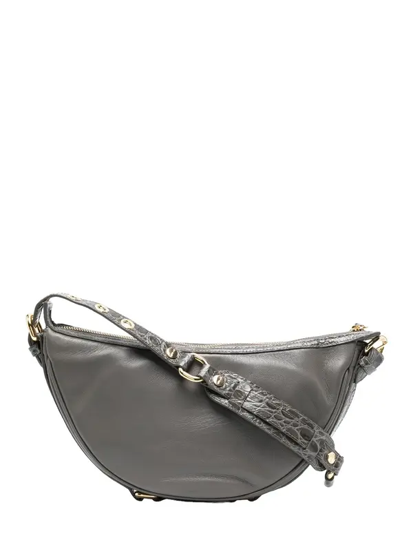 By Far Zip-up Curved Shoulder Bag - Grey