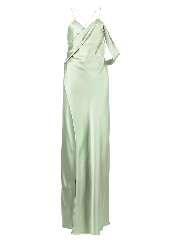 Michelle Mason Cowl-neck Gown - Green