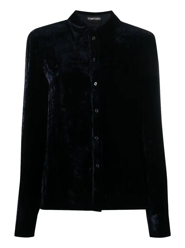 TOM FORD Velvet-effect Shirt - Blue