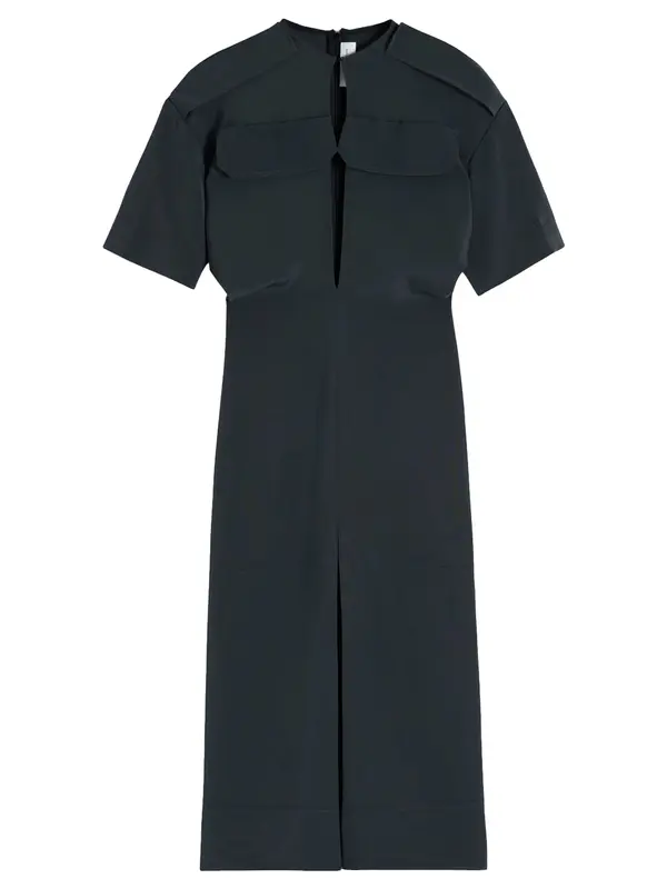 Victoria Beckham Utility Detail Midi Dress - Grey