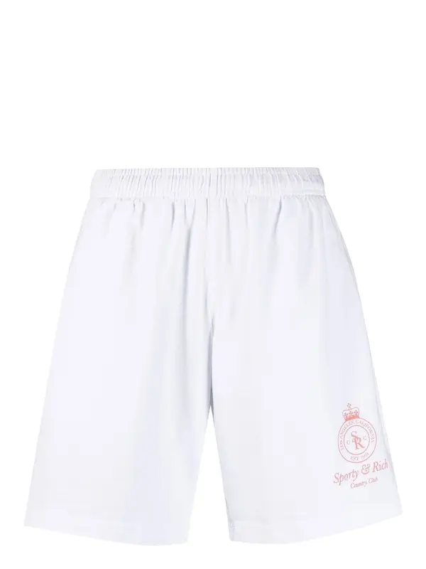 SPORTY & RICH Logo-print Shorts - White