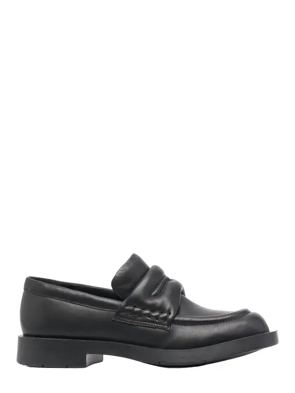 Camper Leather Round-toe Loafers - Black
