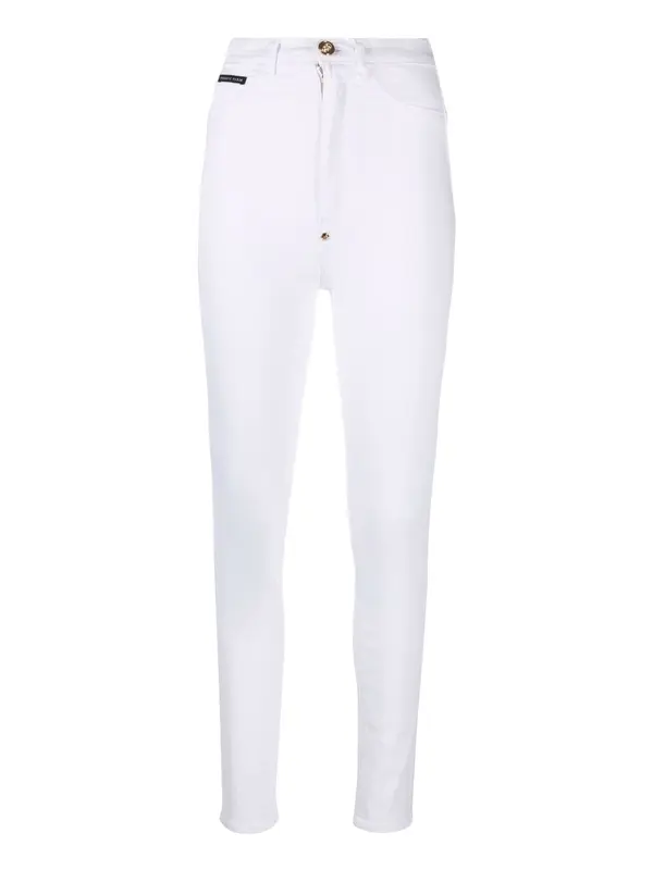 Philipp Plein High-waist Jegging - White