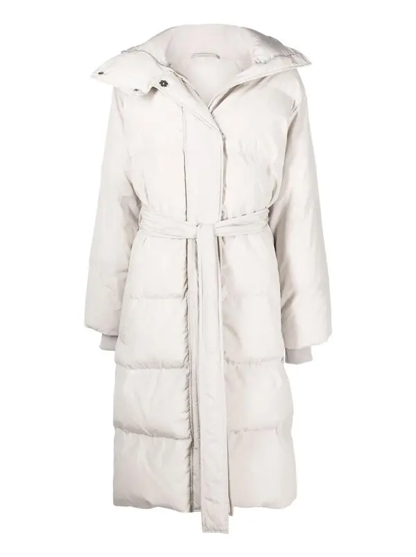 Stella McCartney Funnel-neck Long Puffer Coat - Neutrals