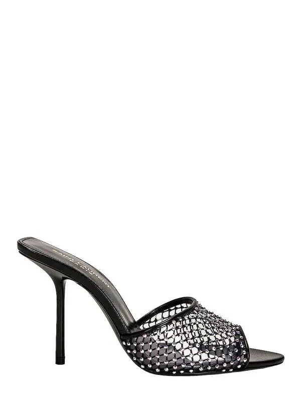 Saint Laurent Disco Mules - Nero Crystal & Nero