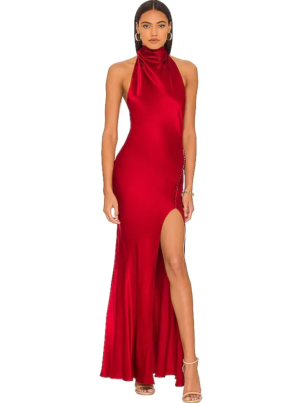 SAU LEE Penelope Gown - Burgundy