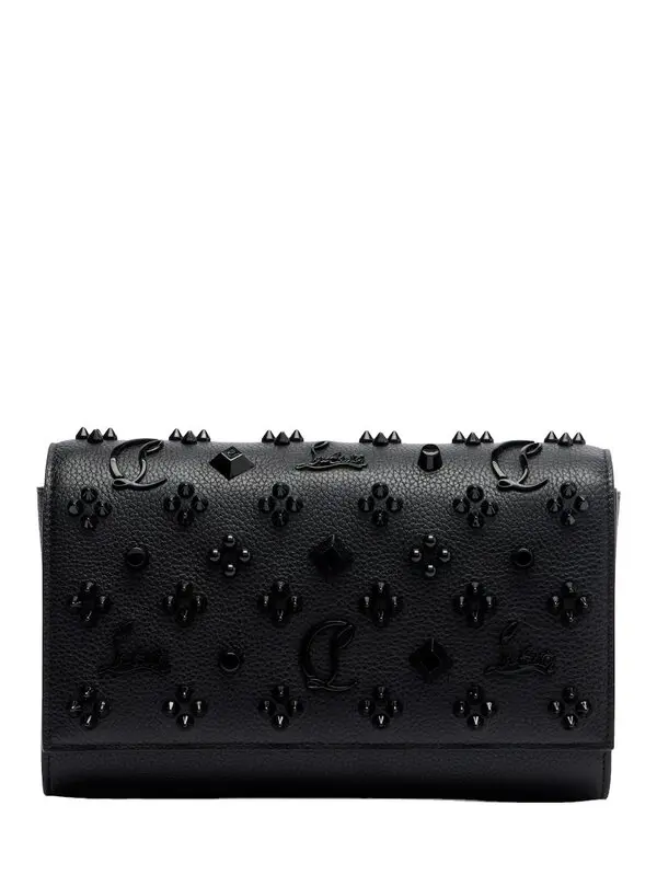 CHRISTIAN LOUBOUTIN Paloma Leather Wallet On Chain - Black