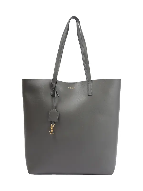 Saint Laurent Shopping N/s Leather Tote Bag - Grey