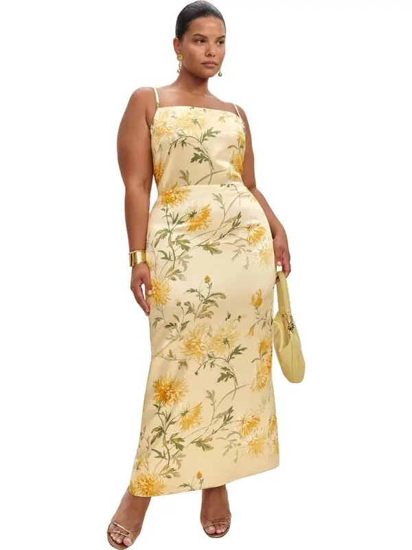 REFORMATION Frankie Silk Dress - Honeyglow