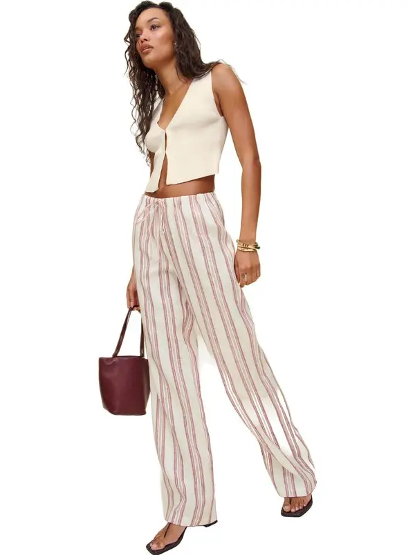 REFORMATION Linen Short Pant - Red