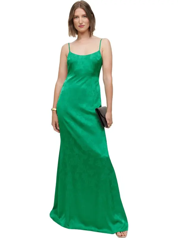 REFORMATION Allium Maxi Slip Dress - Green