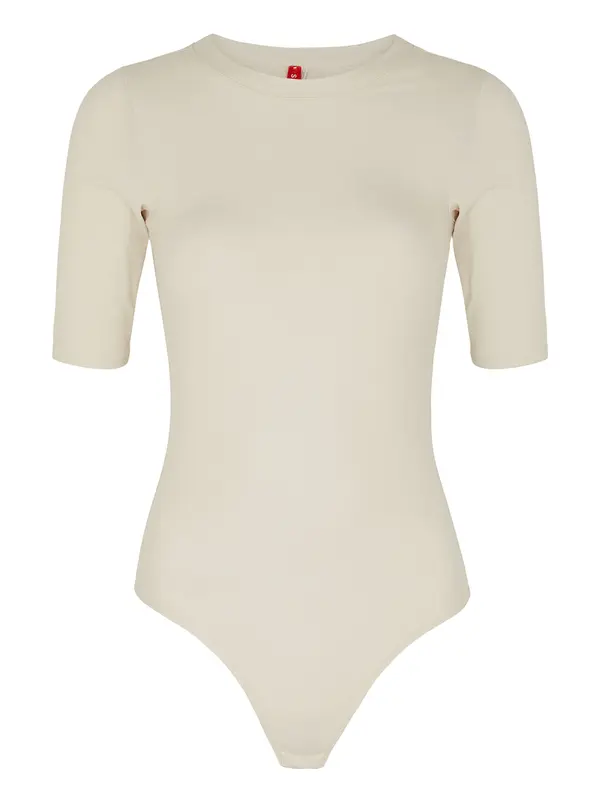 Spanx Suit Yourself Ribbed Stretch-jersey Bodysuit - Off White