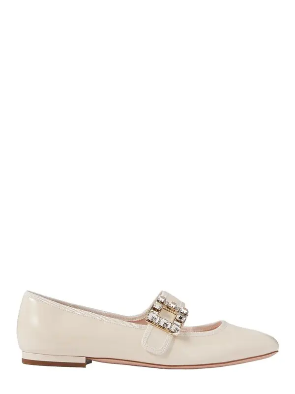 ROGER VIVIER Très Vivier Crystal-embellished Ballet Flats - Cream