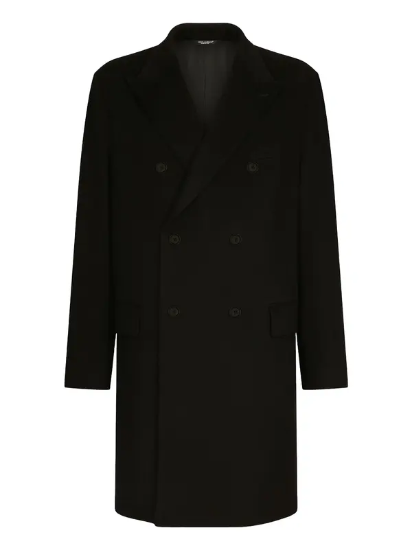 Dolce & Gabbana Double-breasted Wool Coat - Black
