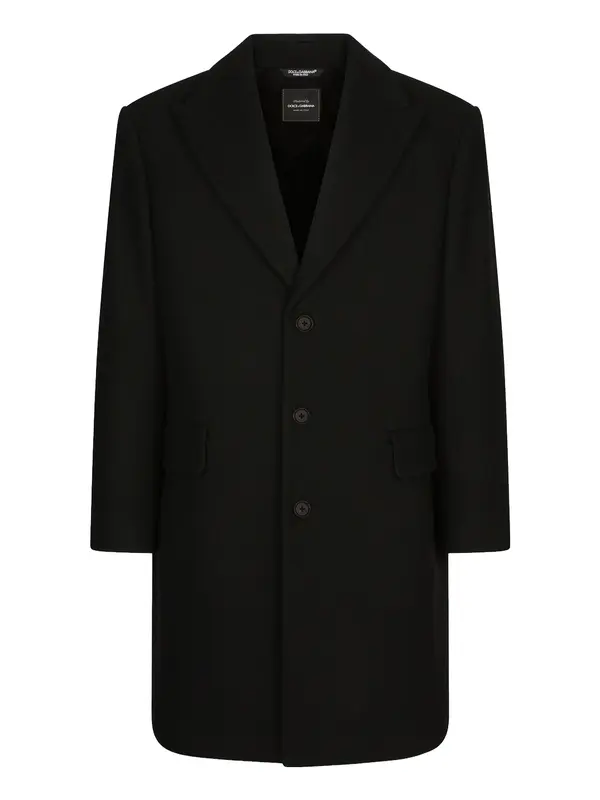 Dolce & Gabbana Single-breasted Wool Coat - Black
