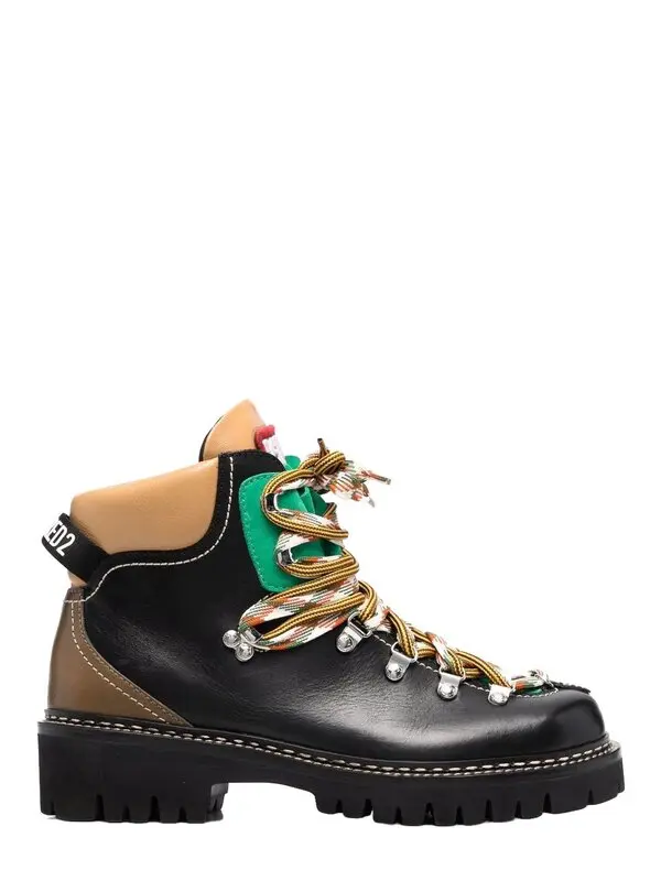 Dsquared2 Leather Hiker Boots - Black