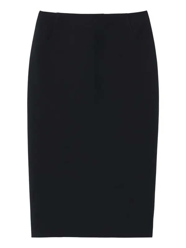 Lafayette 148 New York Wool-silk Crepe Pencil Skirt - Black