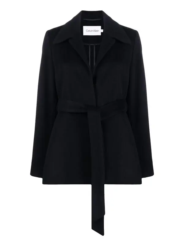 Calvin Klein Single-breasted Coat - Black