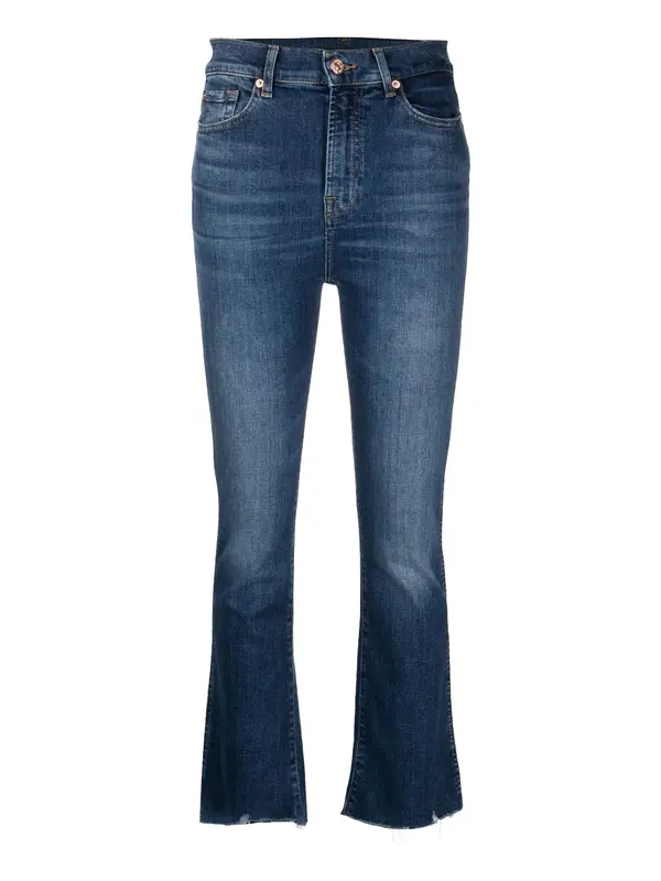 7 For All Mankind Cropped Jeans - Blue