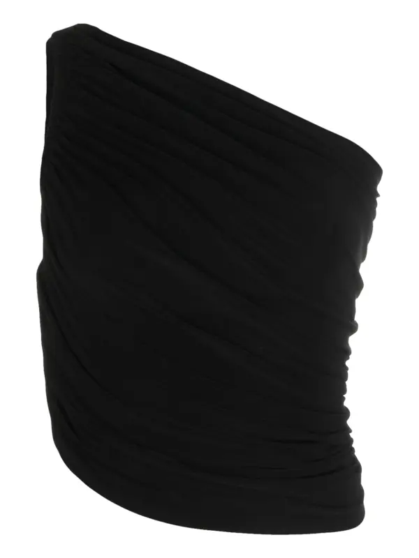 Norma Kamali Diana Ruched One-shoulder Top - Black
