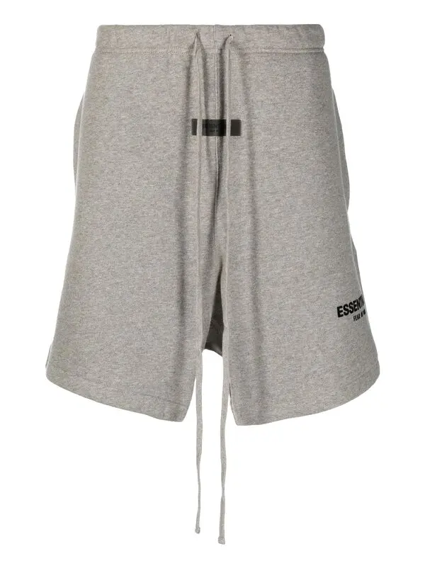 Fear Of God Logo Drawstring Shorts - Grey
