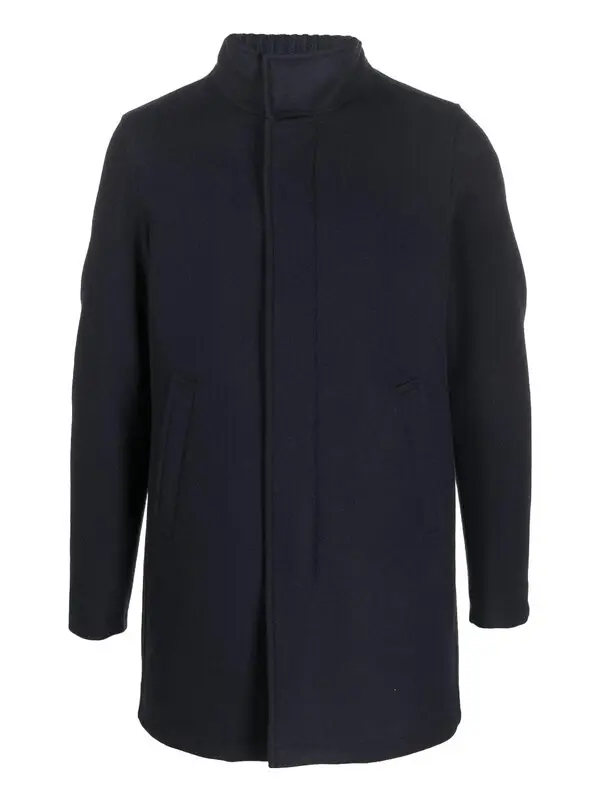 Herno Single-breasted Fitted Coat - Blue