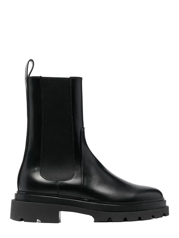 Santoni Elasticated Chelsea Boots - Black