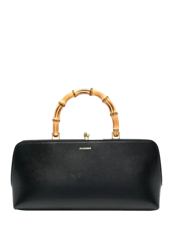 JIL SANDER Goji Bamboo-handle Leather Bag - Black