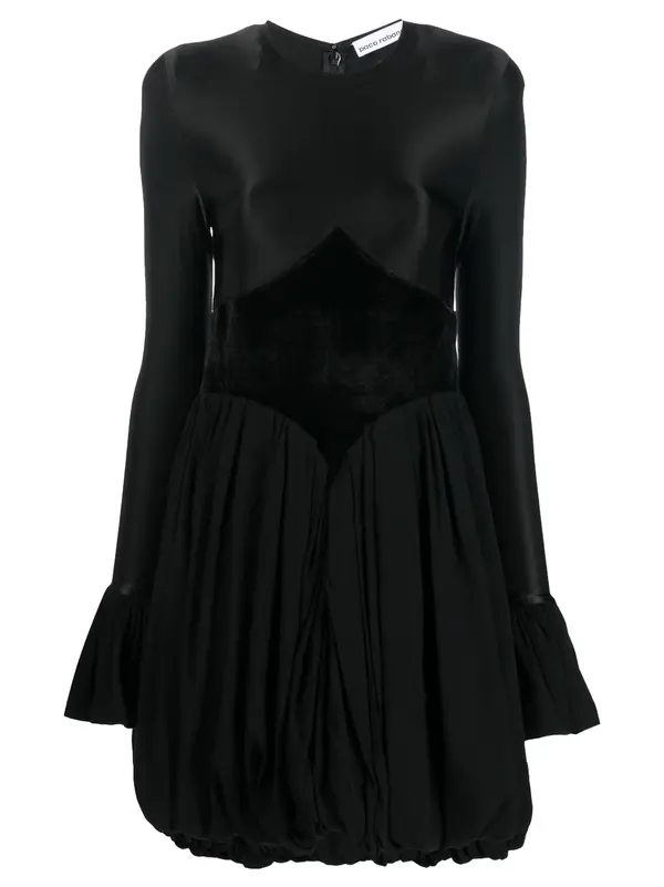 Rabanne Panelled Flare Dress - Black