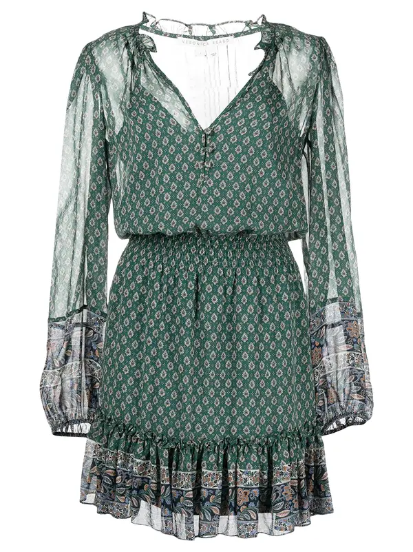 Veronica Beard Destiny Print Mini Dress - Green